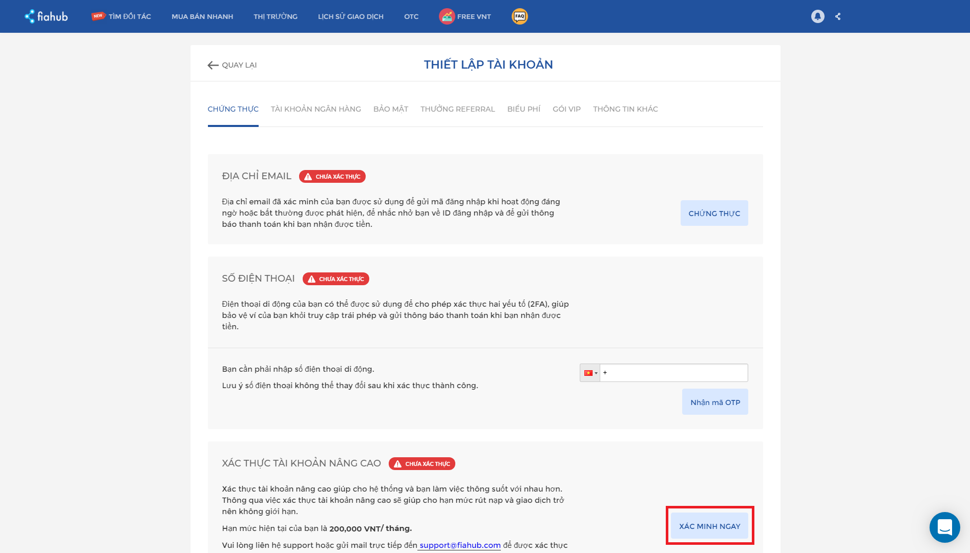 Hướng Dẫn Xét Duyệt Nâng Cao KYC Trên Fiahub - Fiahub
